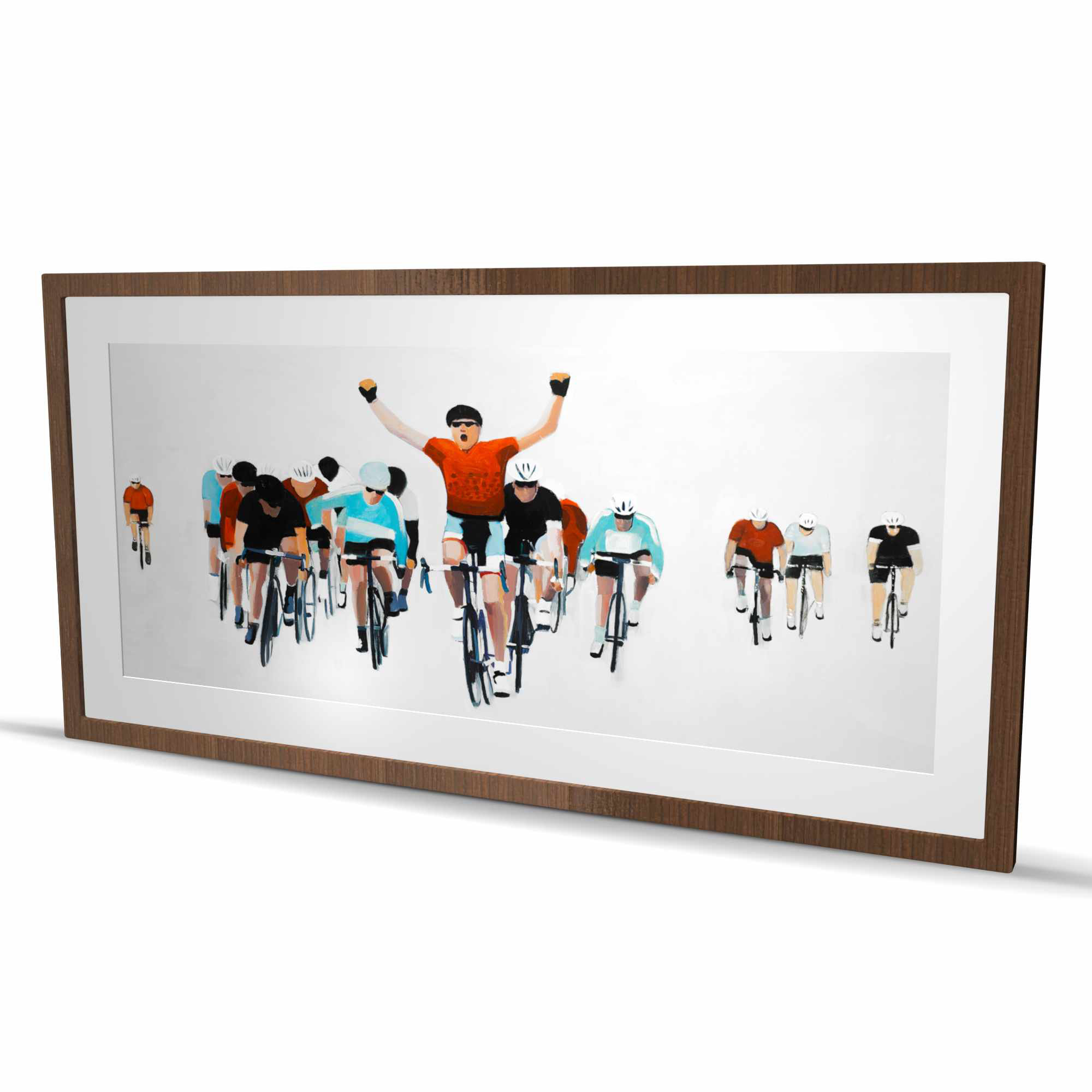 Lark Manor™ Cyclists at the End of a Race - Red Man Cave Framed Print ...