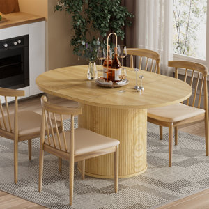 Ebern Designs Round Extendable Dining Room Table For 4 People Kitchen ...