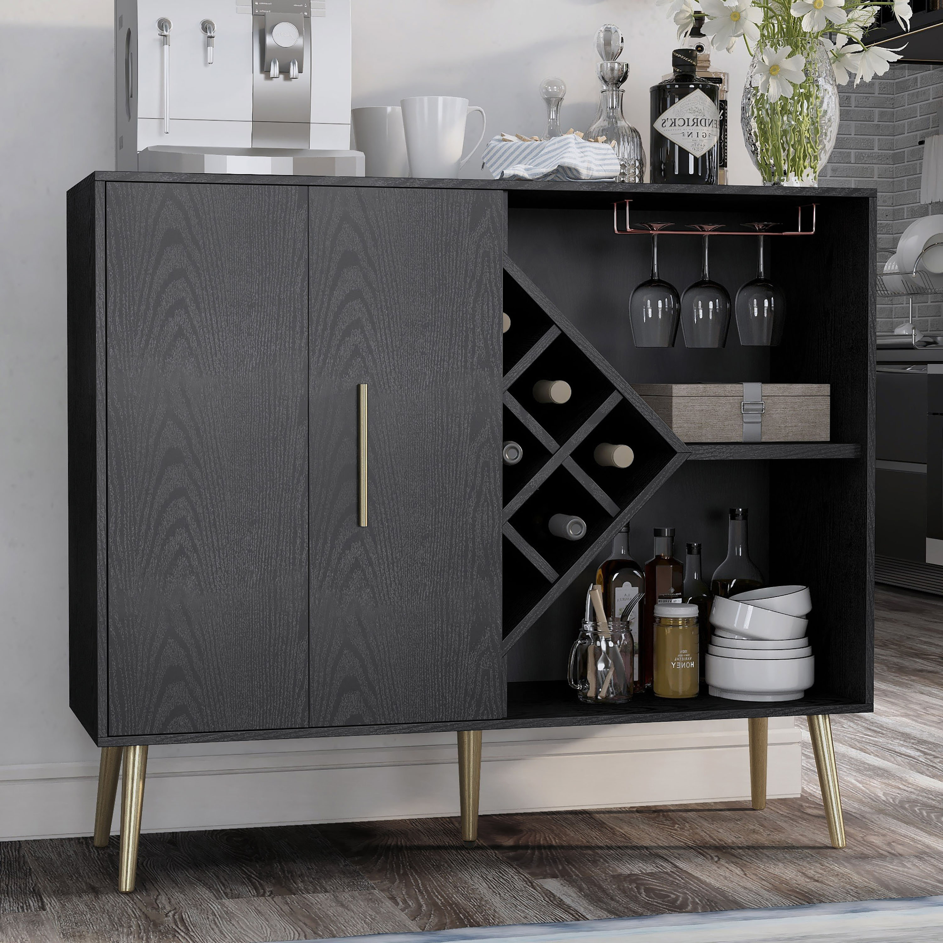 Willa Arlo™ Interiors Mahaffey Bar Cabinet & Reviews - Wayfair Canada