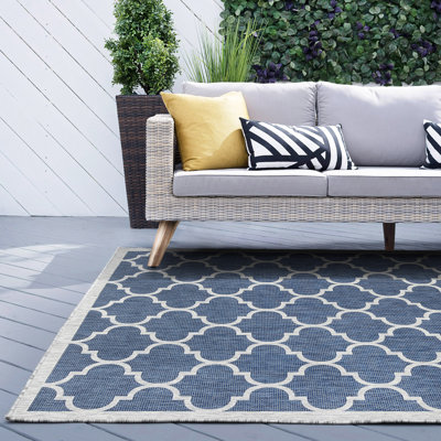 Charlton Home® Lovelle Flatweave Navy Indoor/Outdoor Rug & Reviews ...