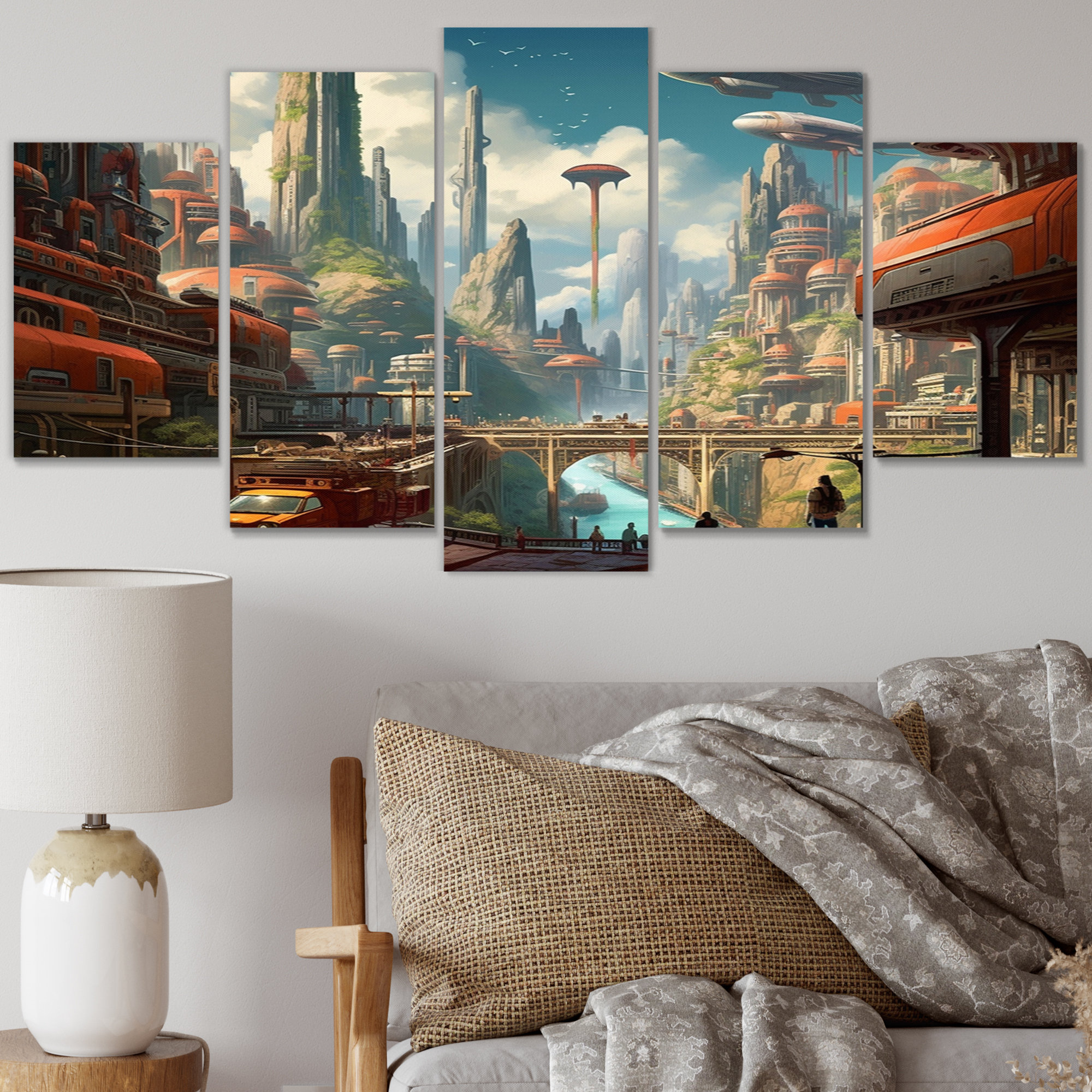Design Art Sci Fi Odyssey City I - Sifi Metal Wall Decor Set - Wayfair ...