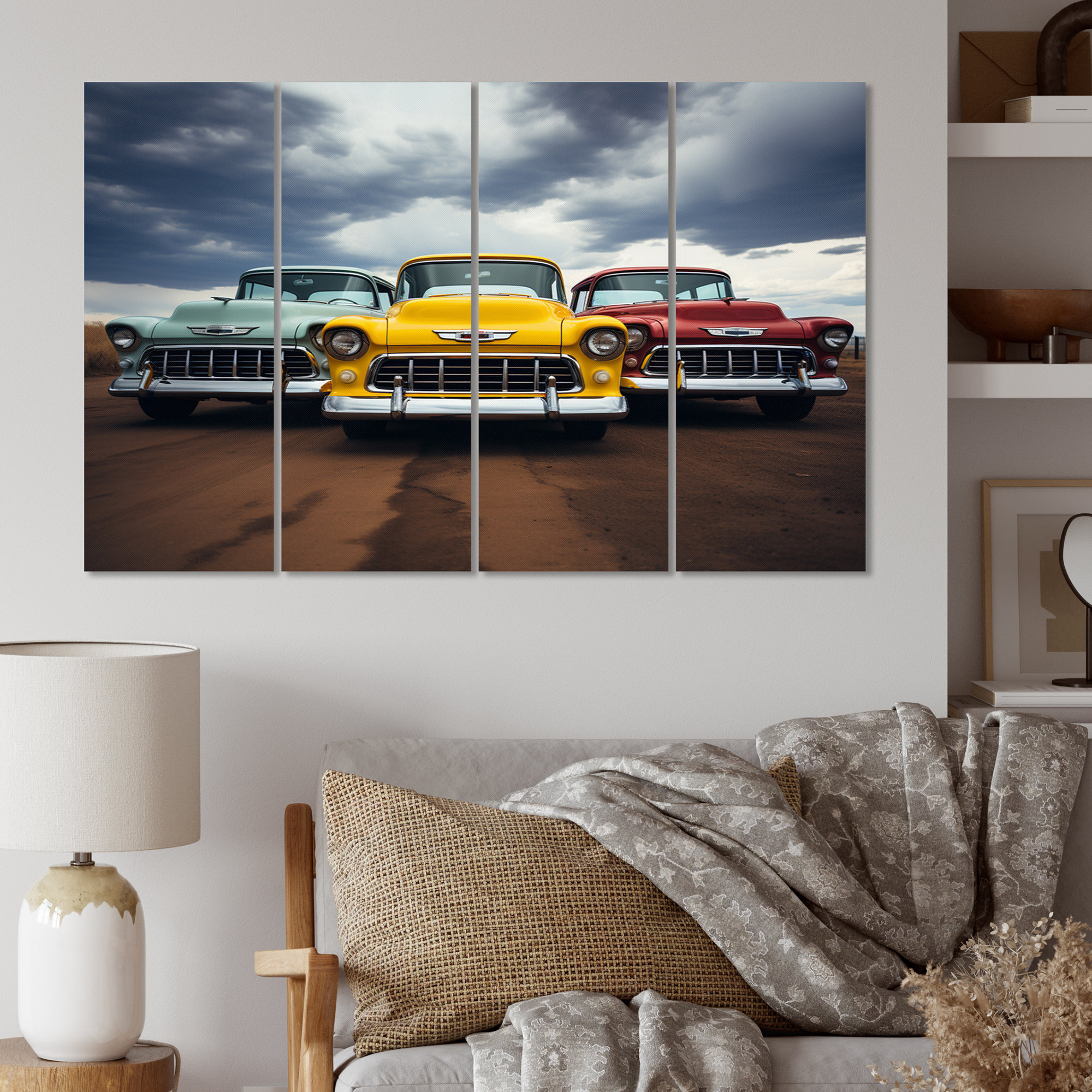 Williston Forge Pickup Truck Retro Rides I On Canvas 4 Pieces Print ...