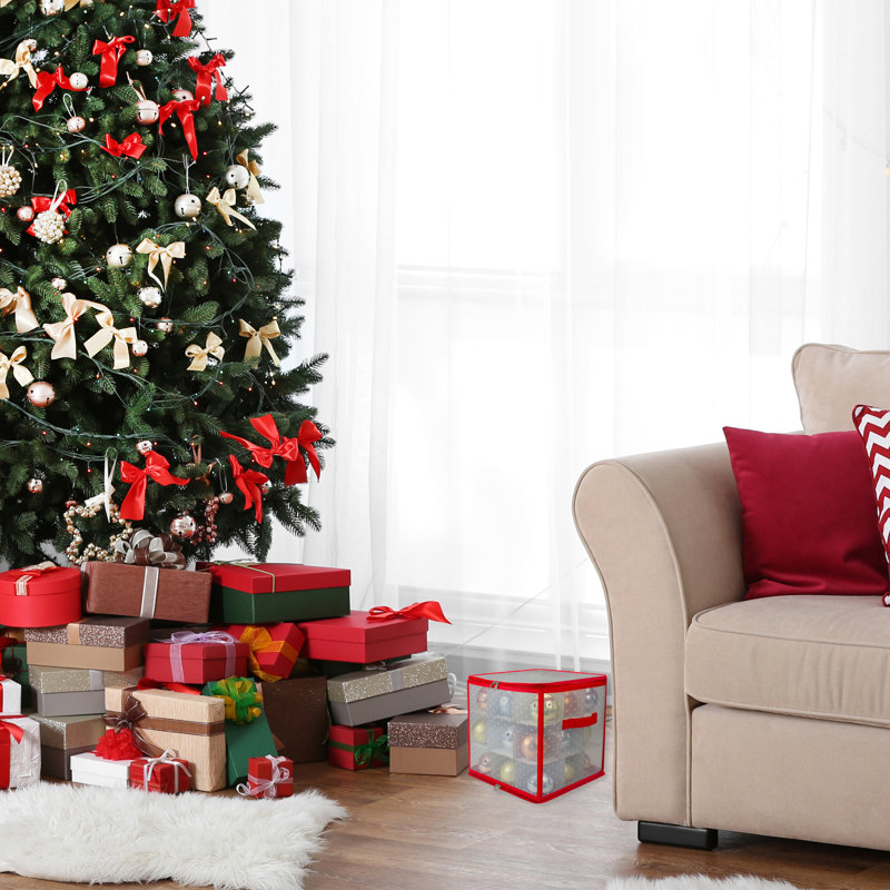 Northlight Seasonal 12" Transparent Zip Up Christmas Storage Box- Holds ...