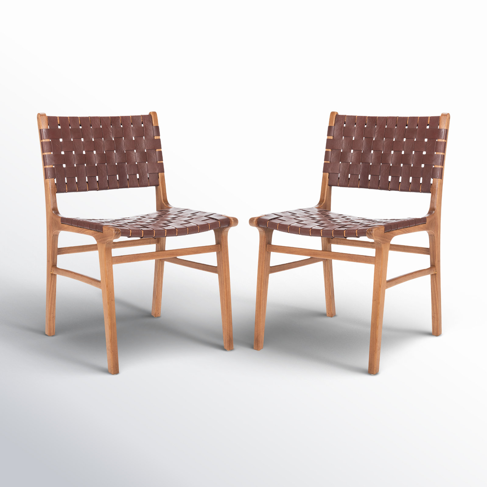 AllModern Alston Woven Leather & Solid Wood Dining Chair & Reviews ...