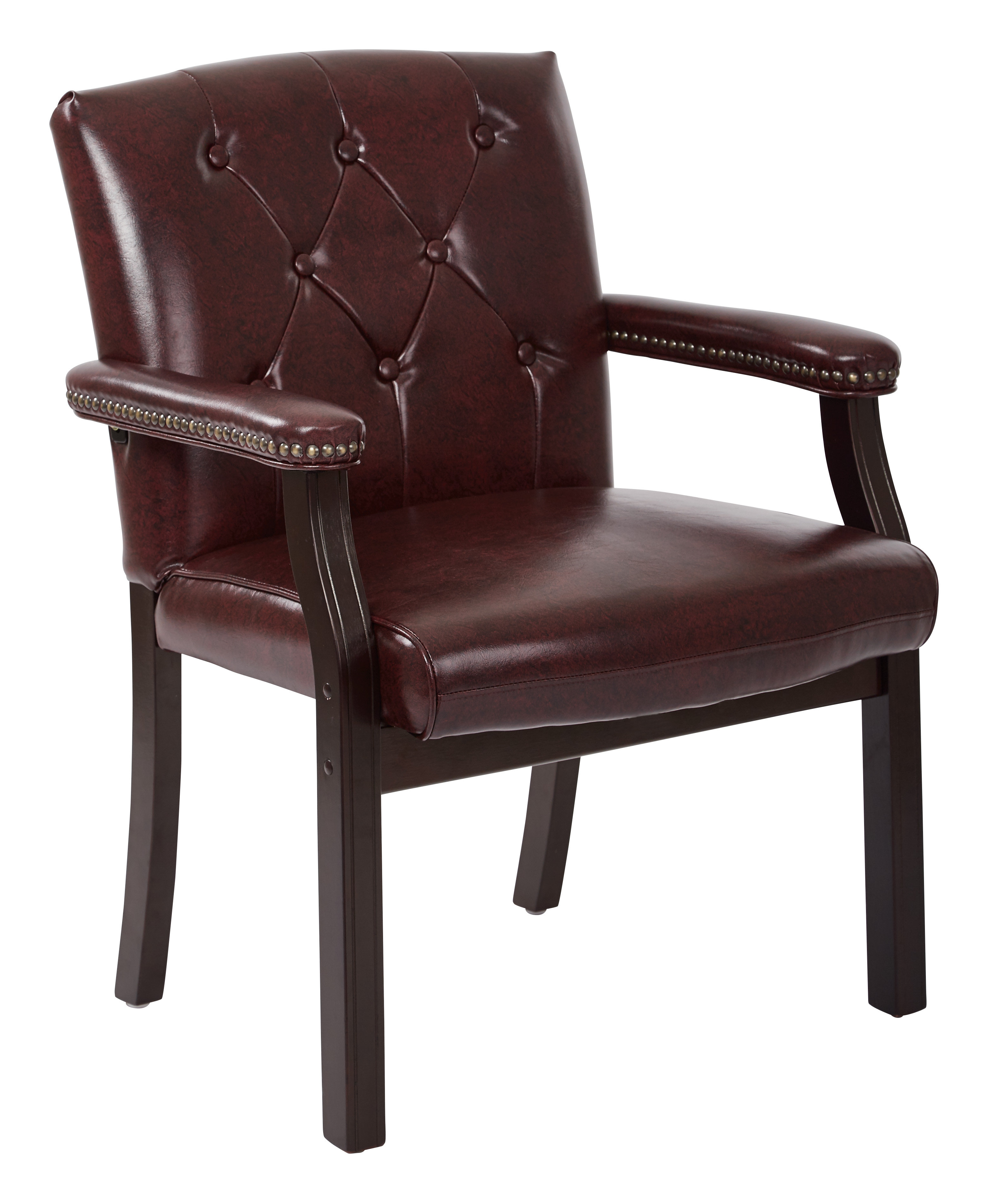 Charlton Home® Eira 27.5" W Vinyl Seat Waiting Room Chair with Wood ...