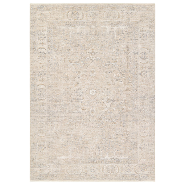Bungalow Rose Hallam Medallion Gray Area Rug | Wayfair