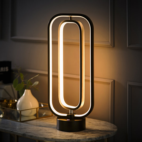 17 Stories Infinity Matte Black Revolving LED Table Lamp | Wayfair.co.uk