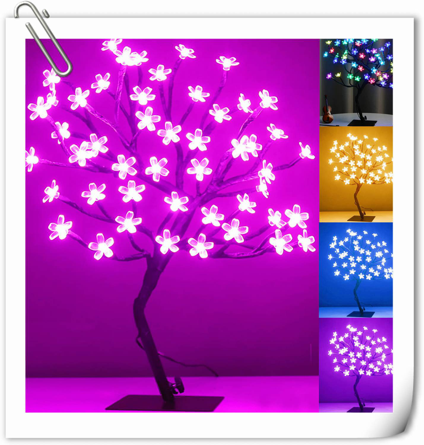 The Holiday Aisle® 18 Inch 48 LED RGB Cherry Blossom Tree Light With ...
