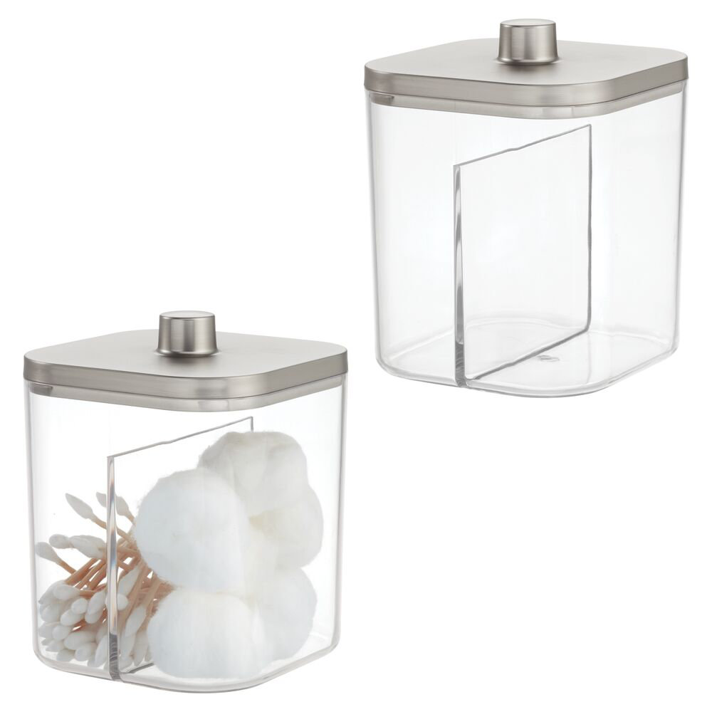 iDesign Divided Bathroom Canister - 2-Section Canister for Bathroom ...