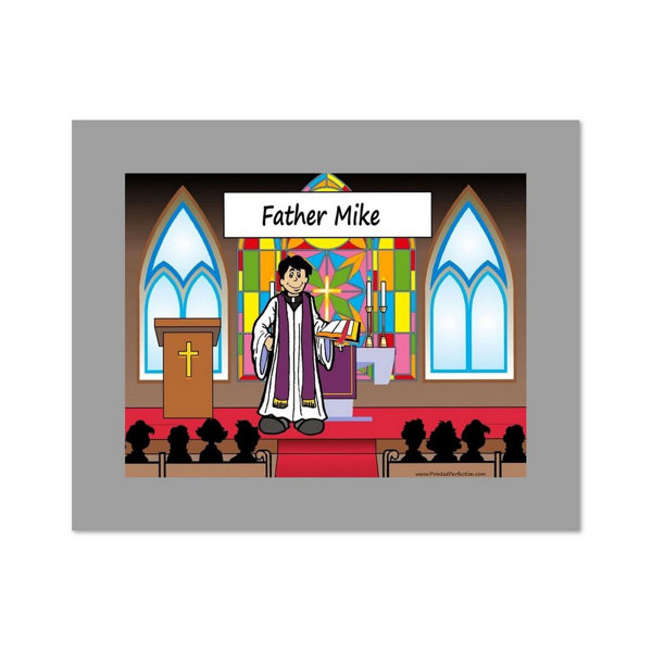 Printed Perfection Personalized Priest - Male Cartoon Caricature with a ...