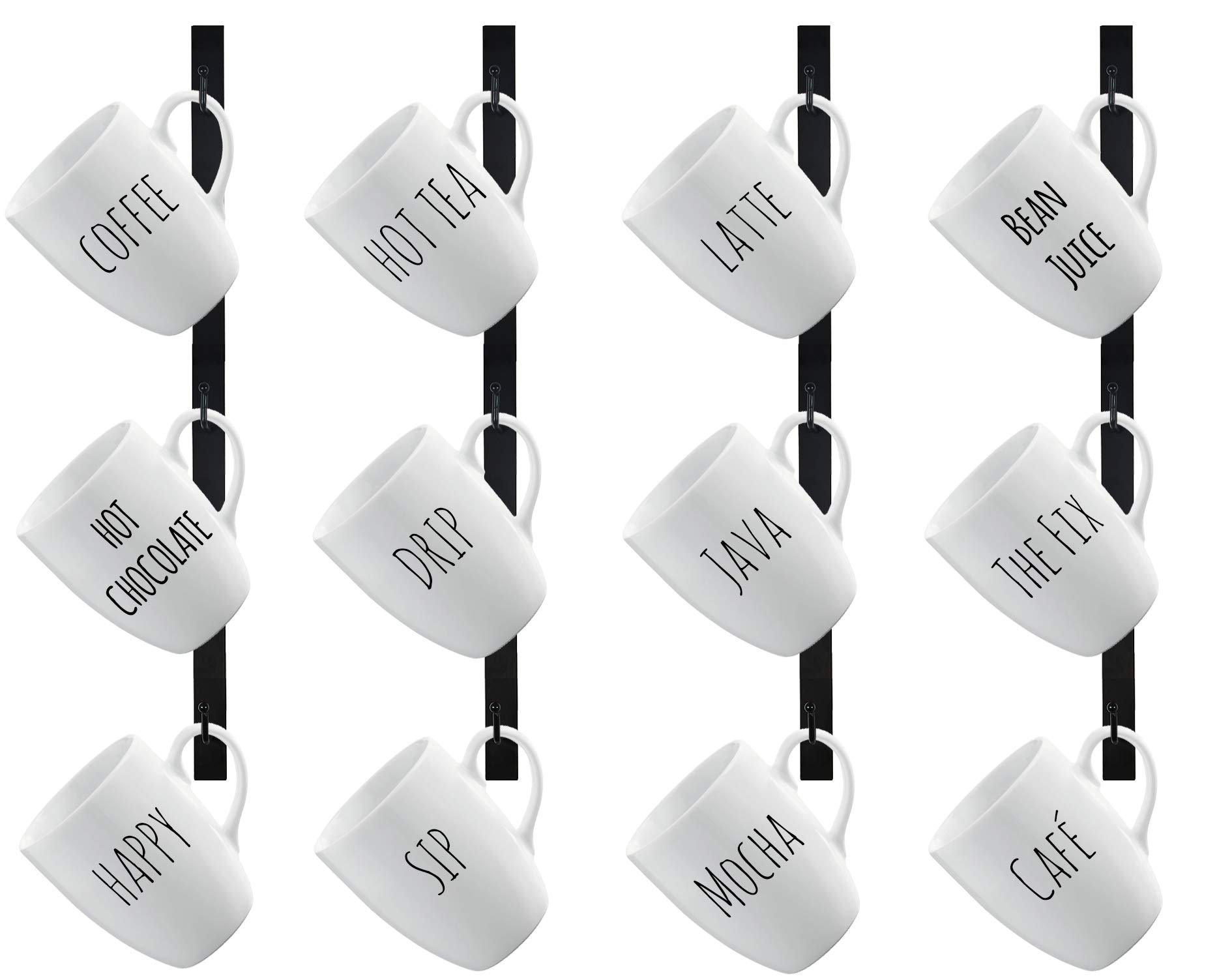 Rebrilliant Coffee Mug Wall Rack - Metal Mug Racks For Wall - Wall Mug ...