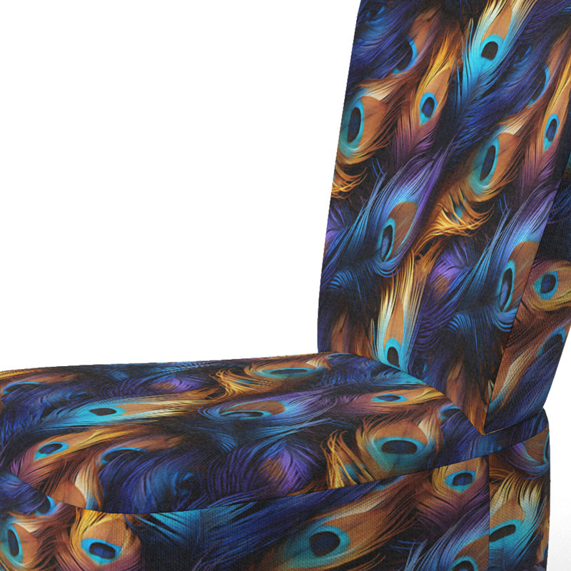 Red Barrel Studio® Blue And Pruple Vibrant Feather I - Upholstered ...