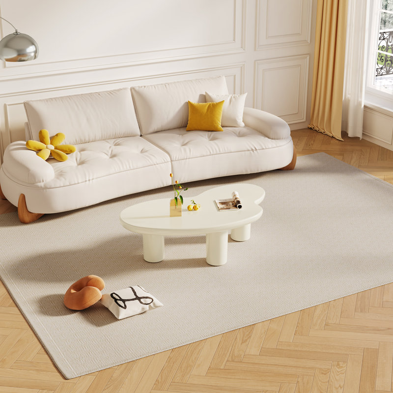 Ivy Bronx 46.45" Modern Center Table, Irregular Cream White Cloud ...