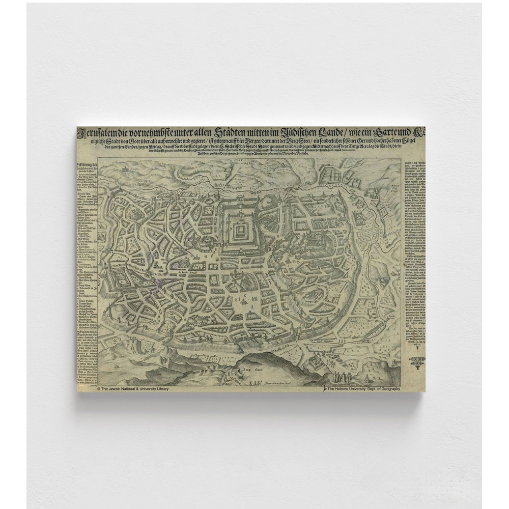 WeFrameArt Antique Map Of Jerusalem By Vintage Maps, Bible Map Art ...