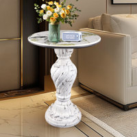 Ebern Designs Round Coffee Table Living Room Side Table Bedroom Night ...