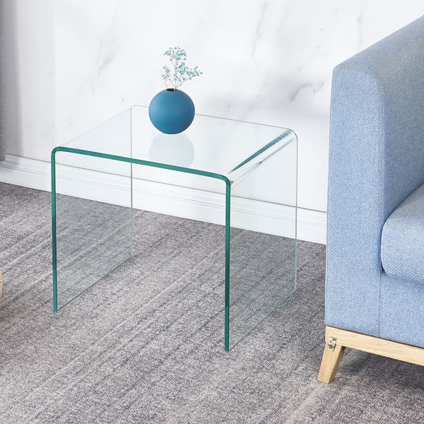 Ivy Bronx Dvergheim Glass Top End Table & Reviews | Wayfair
