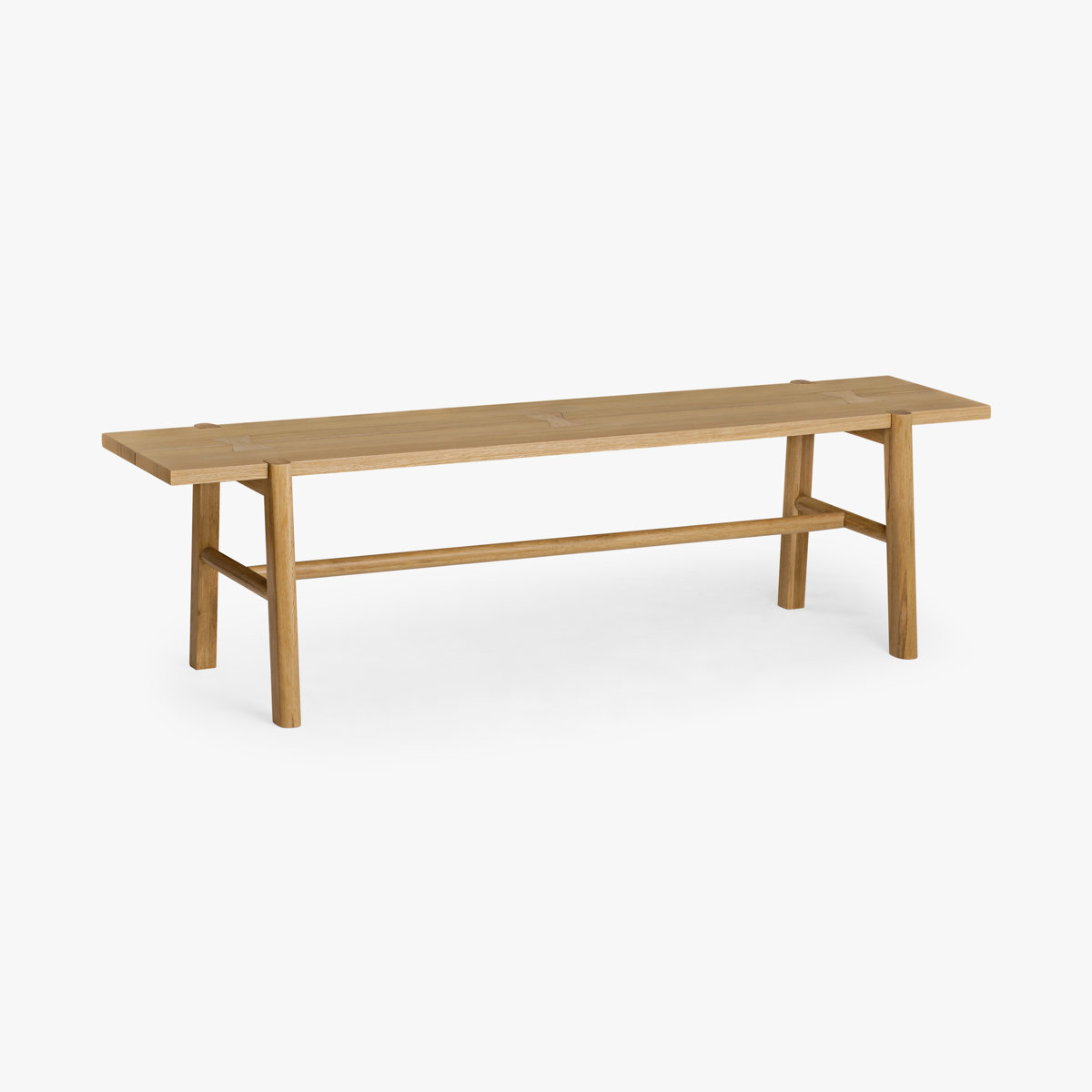 AllModern Brennan 2-Seater Stright Legs Solid Oak Wood Dining Bench ...