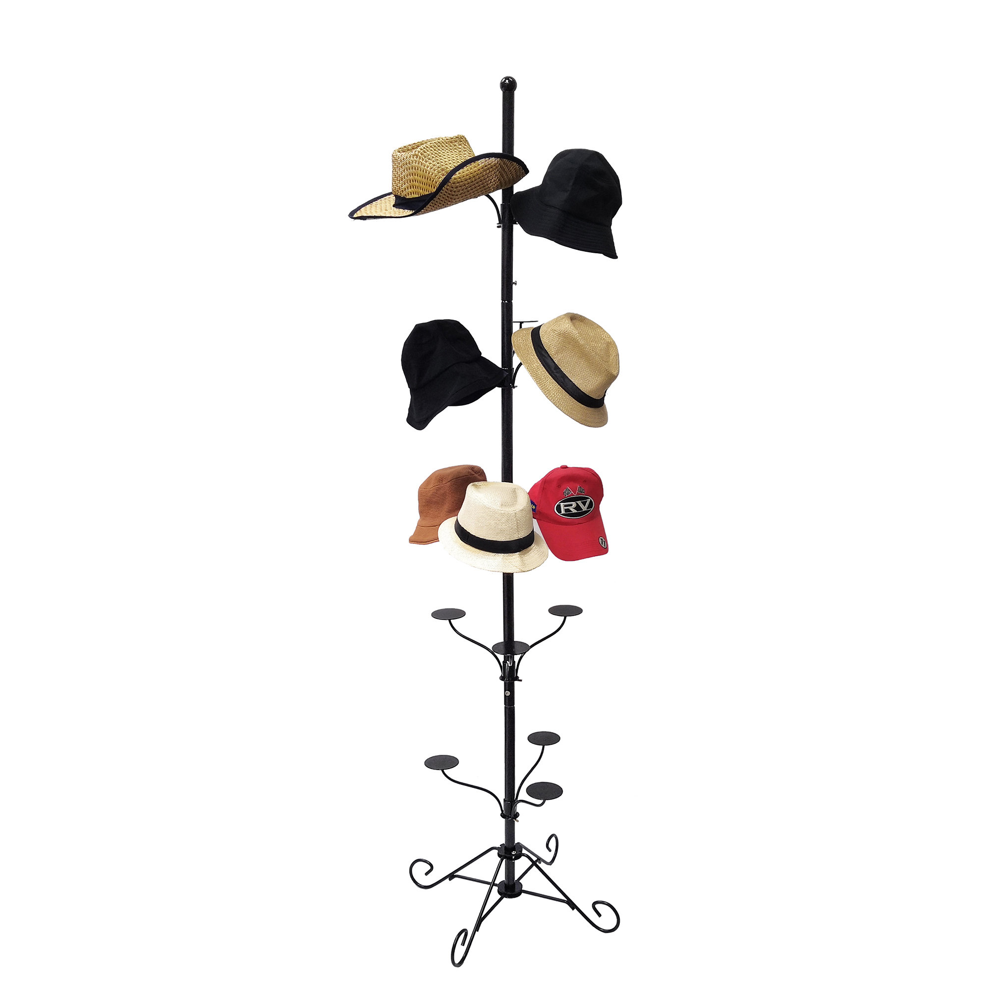 Red Barrel Studio® Porte-chapeaux rotatif à 5 niveaux avec porte ...