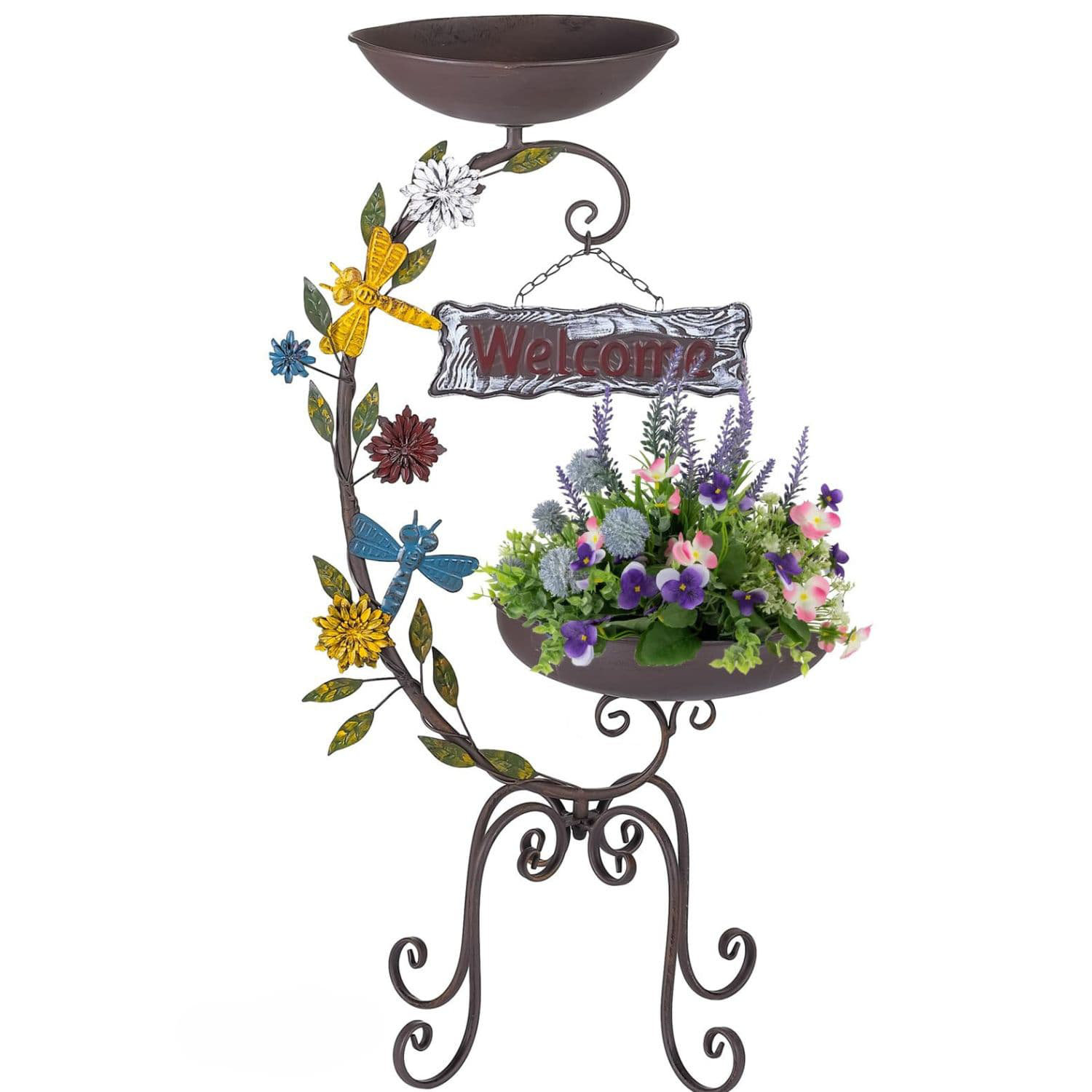 World Menagerie Aaroosh Metal Birdbath | Wayfair
