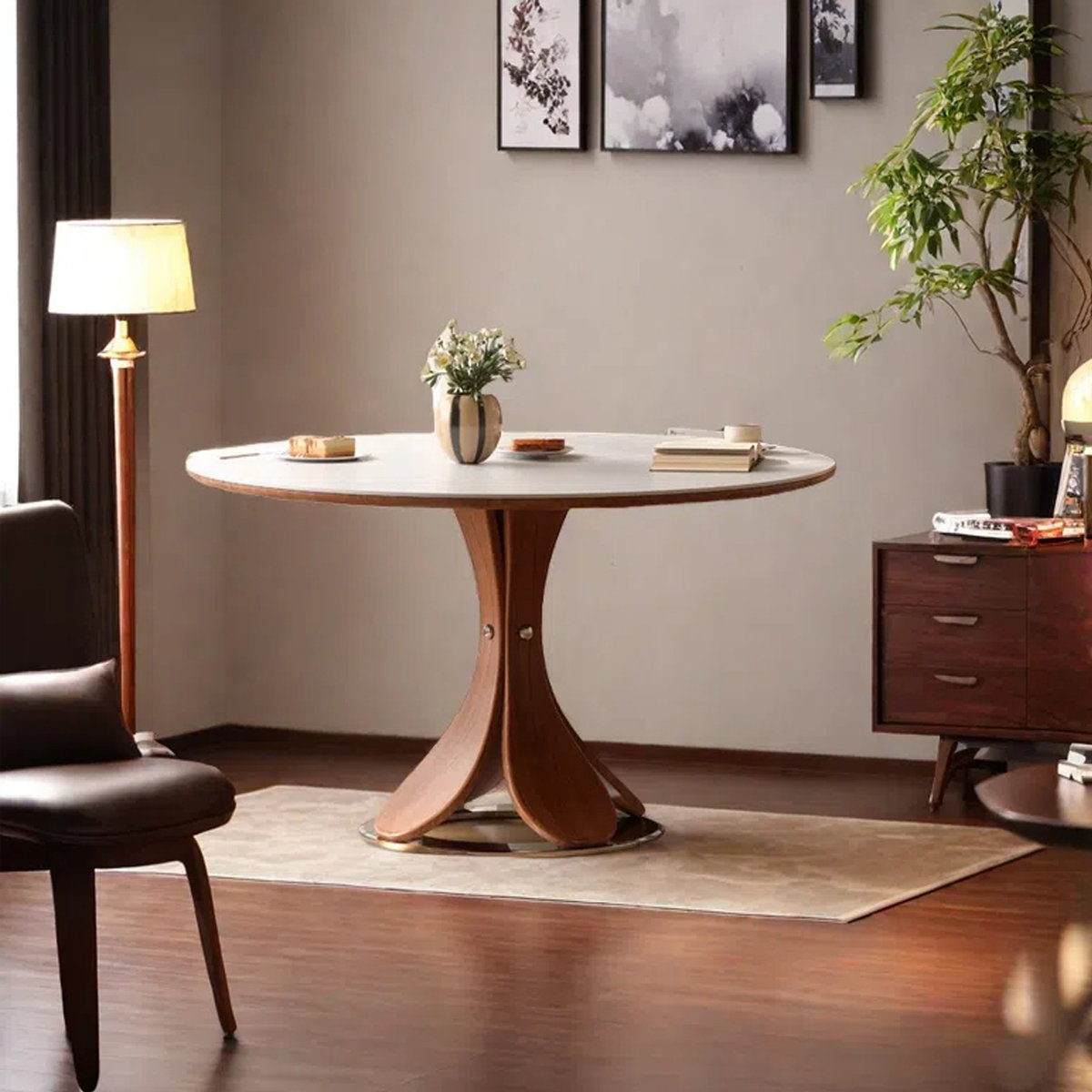 HONELS Modern simple round dining table | Wayfair
