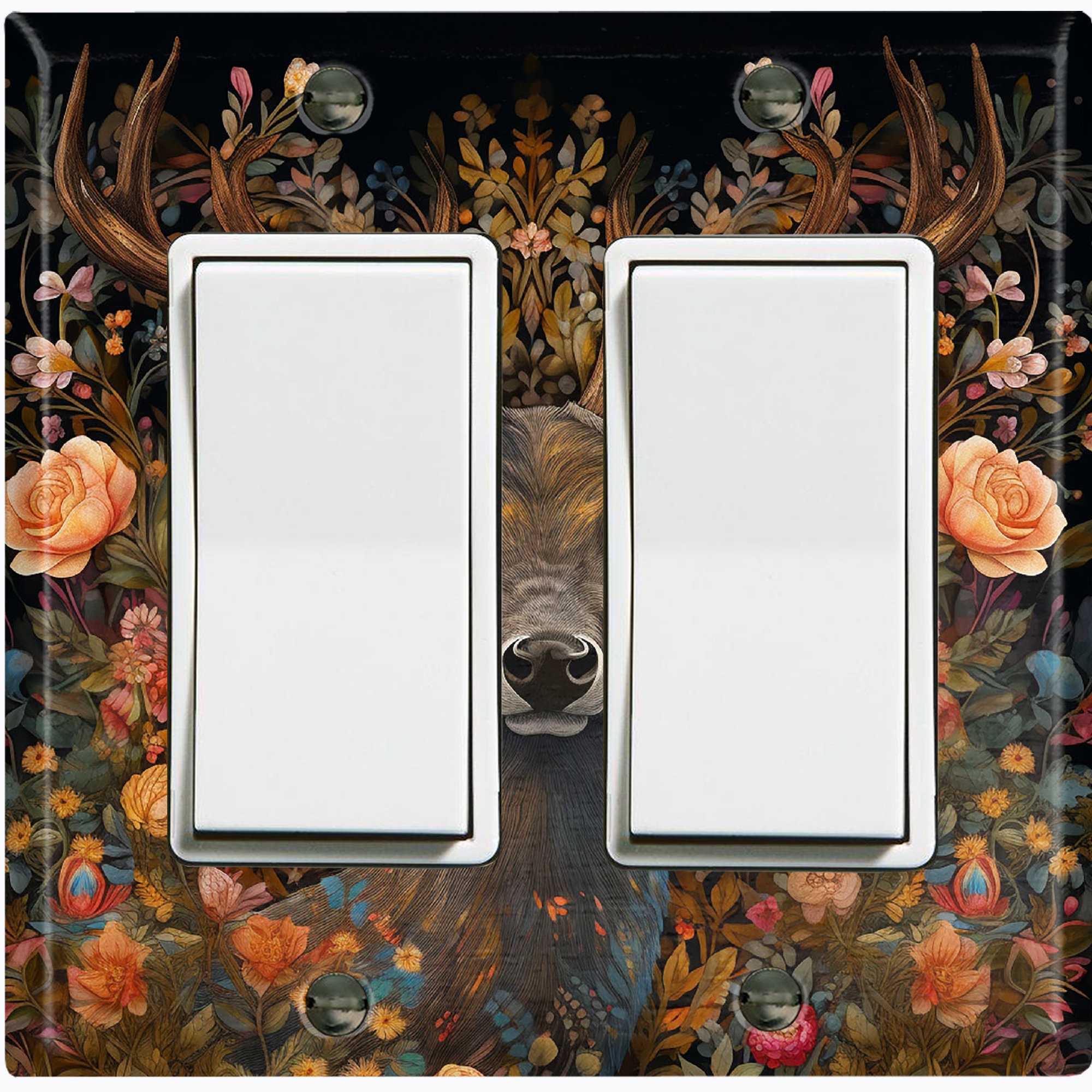 WorldAcc Elegant Wild Deer Forest Flowers Nature Themed 2 - Gang Toggle ...