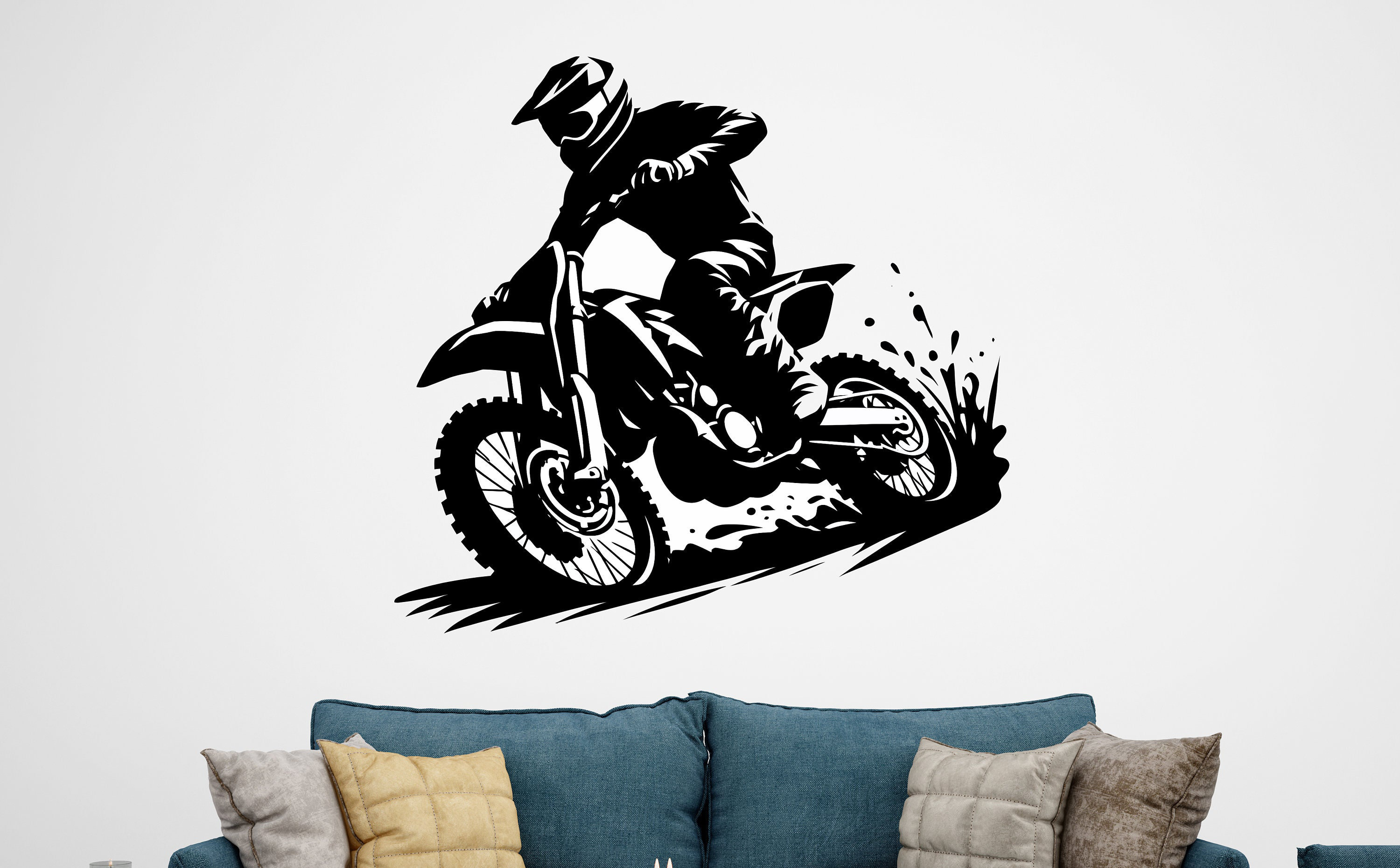 East Urban Home Motocross Wall Decal, Motocross Decor, Boy Motocross ...