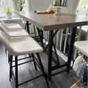 17 Stories Bochini 62.99 L x 31.49 W Dining Table Counter Height ...