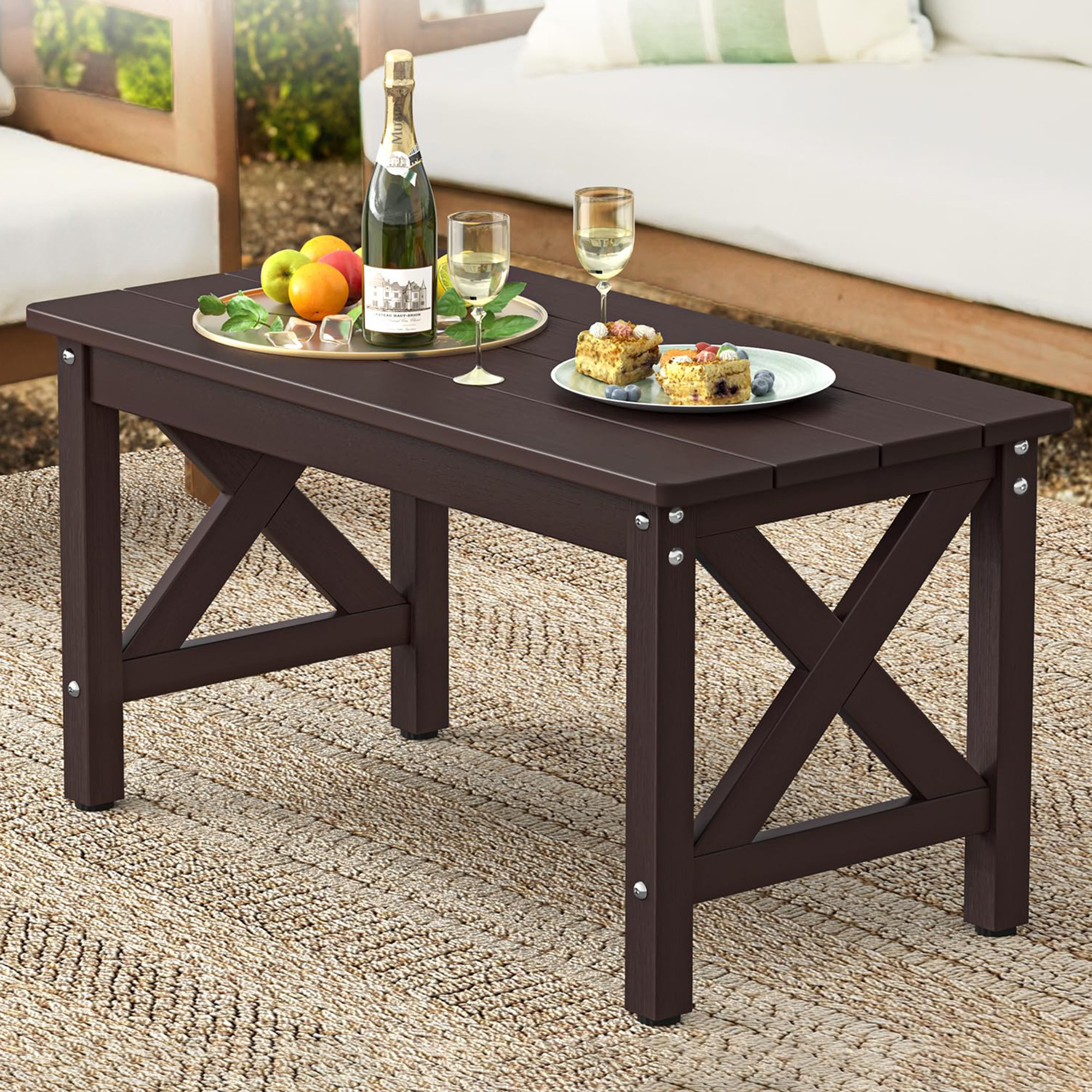 Gracie Oaks Outdoor Coffee Table | Wayfair