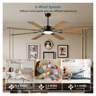 godohome 72 Inch Large Ceiling Fan with LED Light, 8-Blade Quiet ...