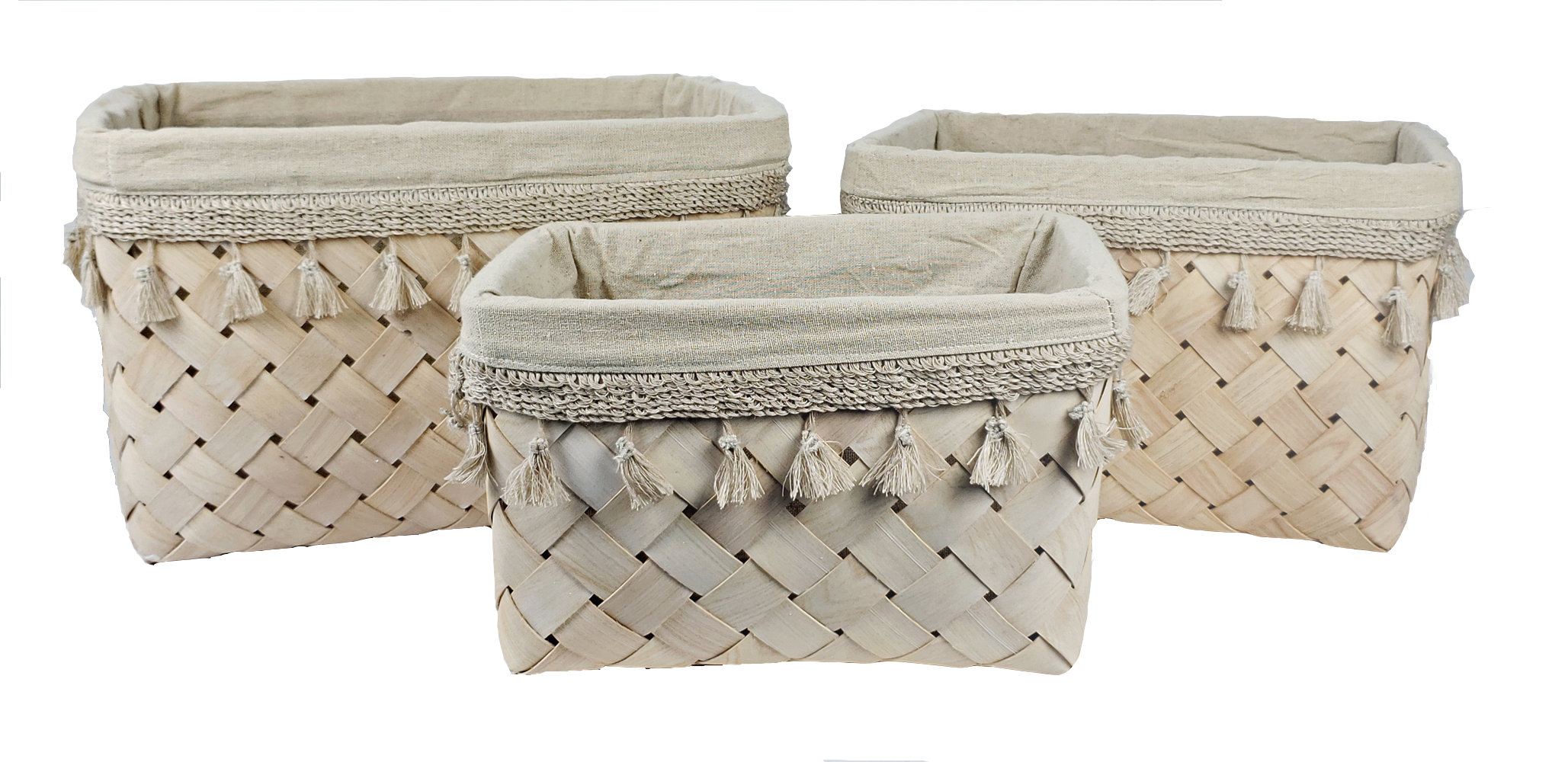 Highland Dunes Storage 3 Piece Solid Wood Basket Set - Wayfair Canada