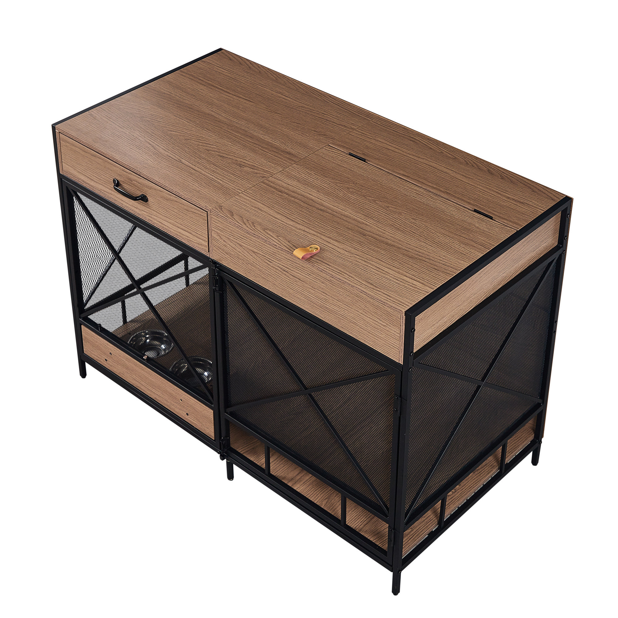 Tucker Murphy Pet™ Brown Linen Pet Cage Trash Can Cabinet With Drawer ...