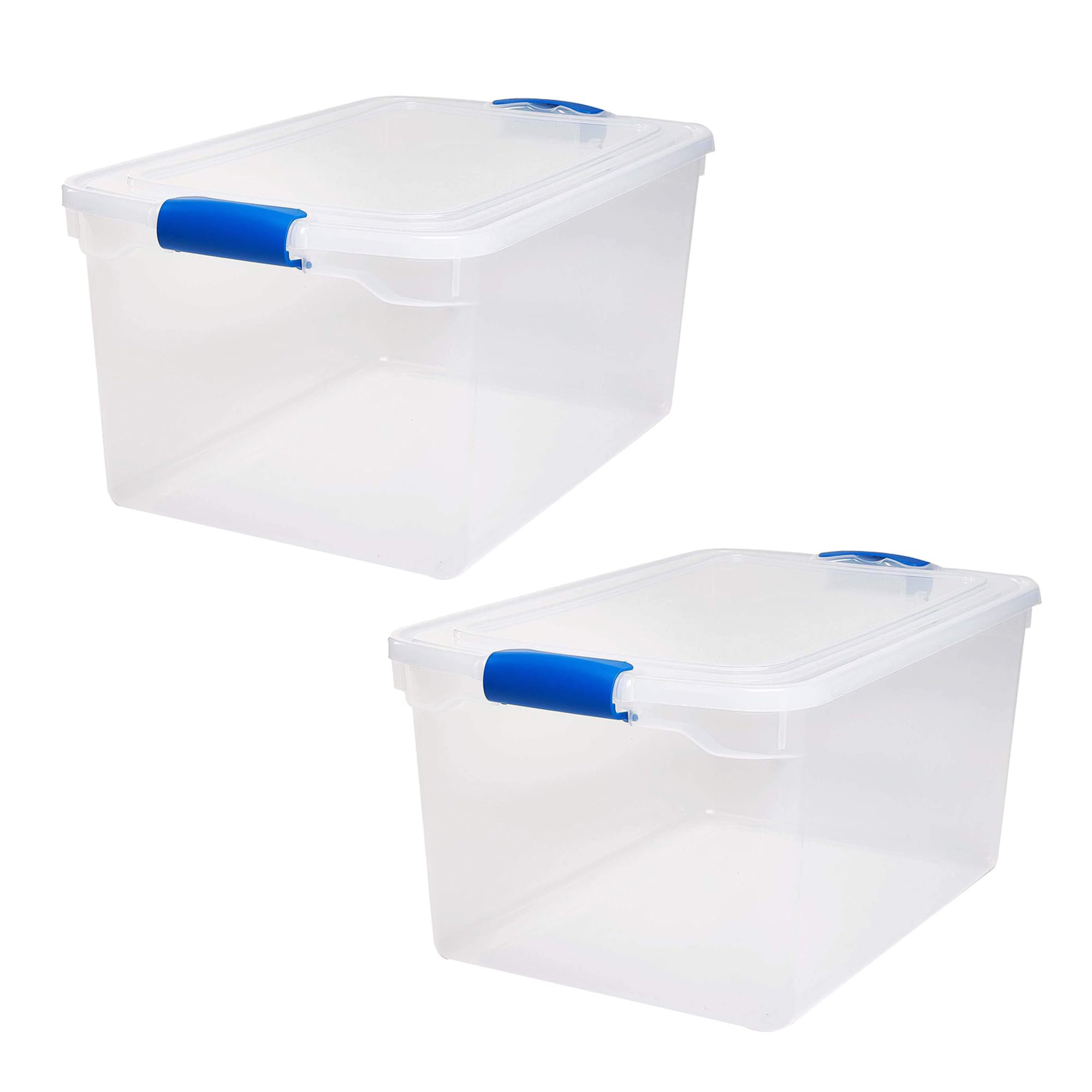 Rebrilliant 2 Pack Large Clear Plastic Storage Bins With Latching Lids ...