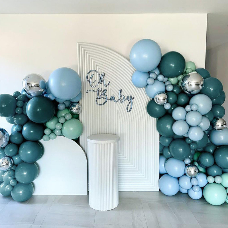 House of Hampton® Dusty Blue Balloons Slate Blue Balloon Garland | Wayfair