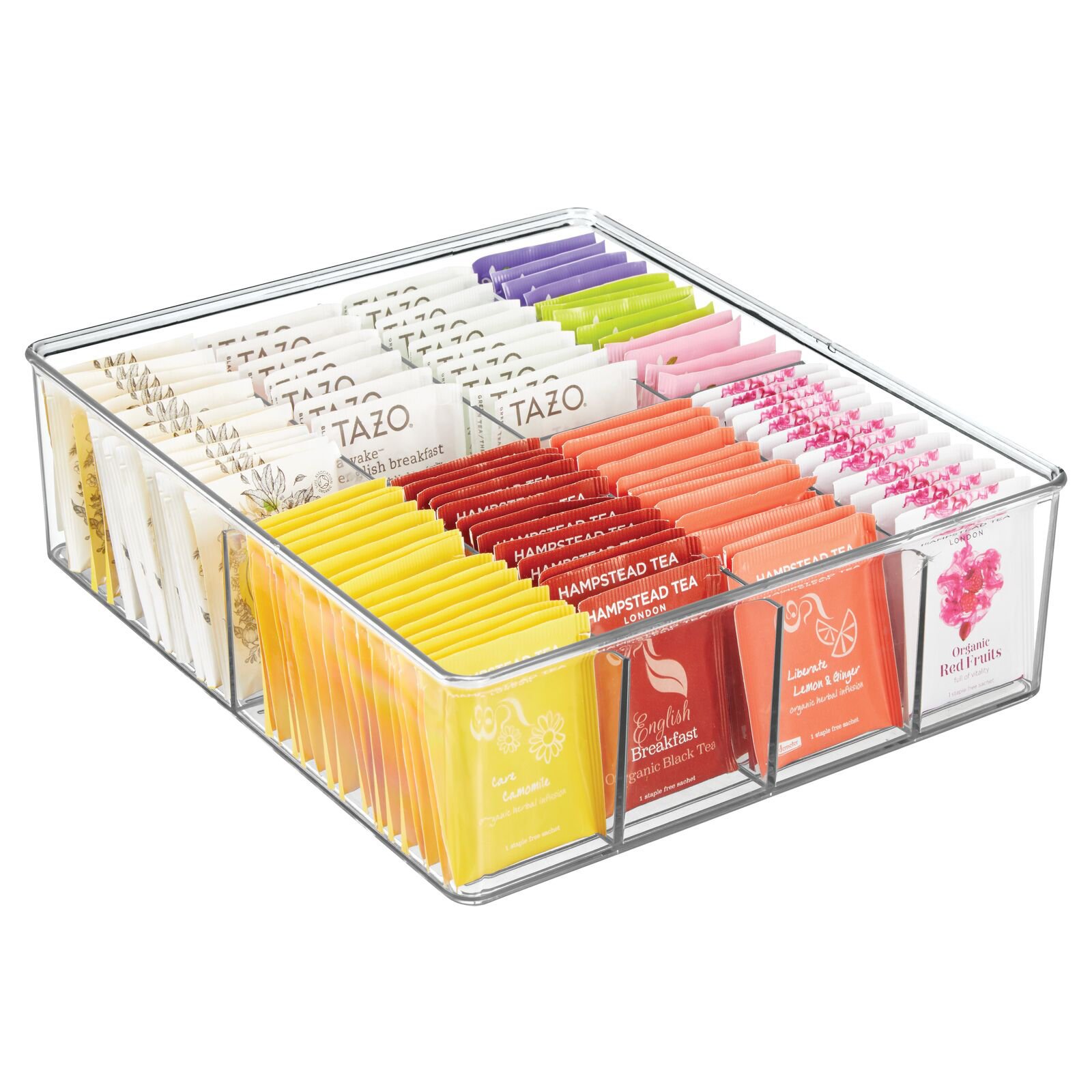 mDesign Plastic Kitchen Cabinet Divided Storage Organizer Bin | Wayfair