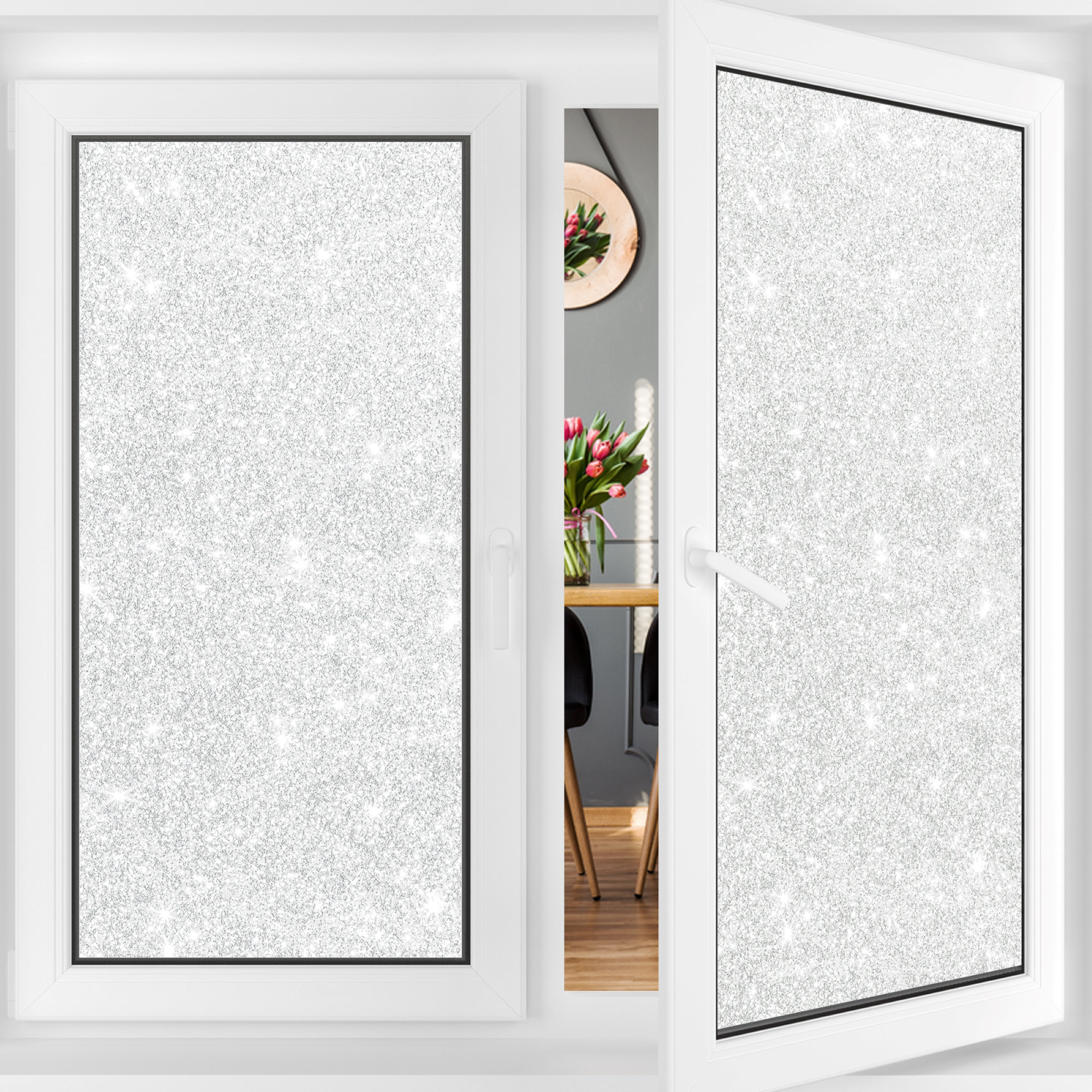 Everly Quinn Glitter Frosted Privacy Window Decal & Reviews | Wayfair
