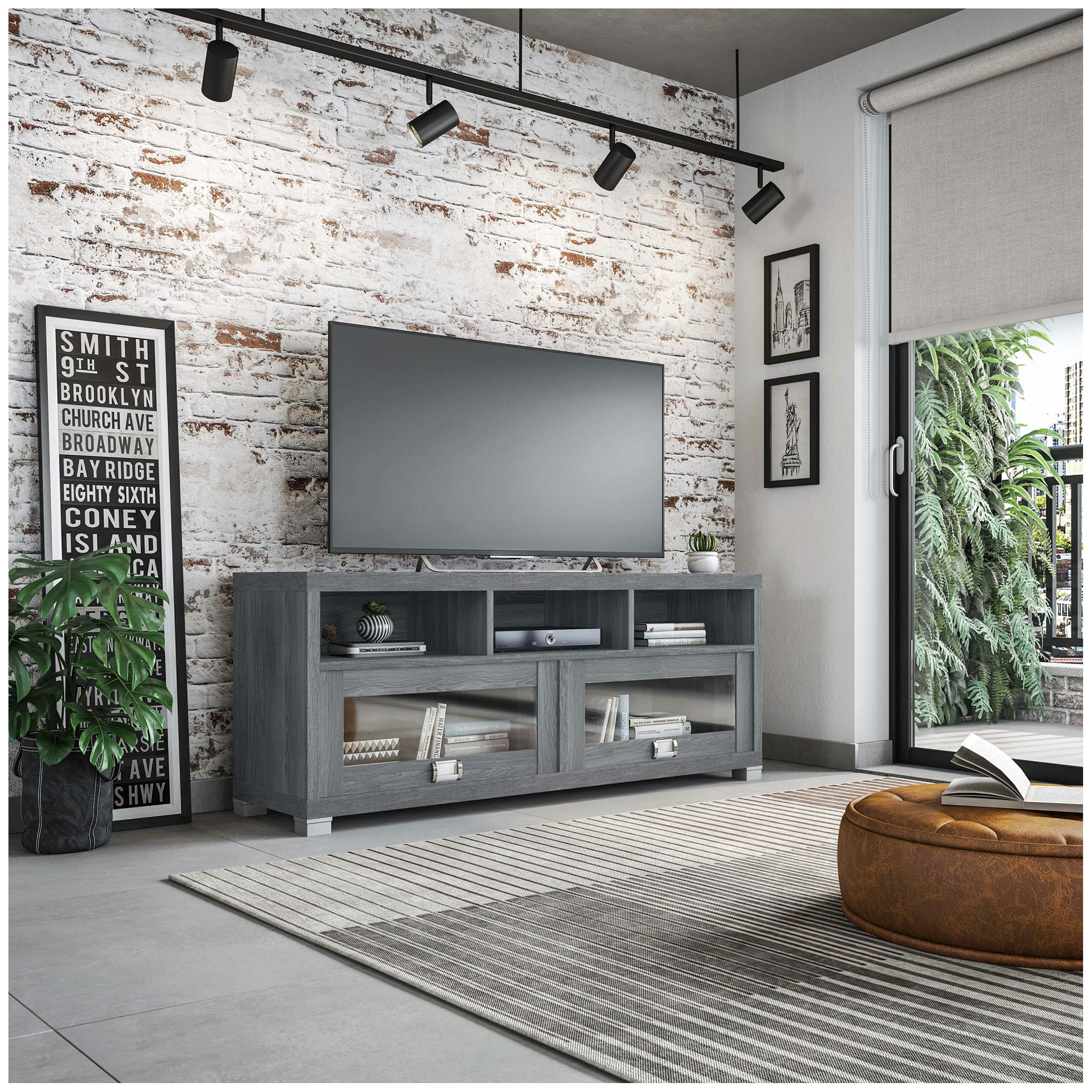 Dakota Fields Durbin TV Stand for TVs up to 75in, Grey | Wayfair