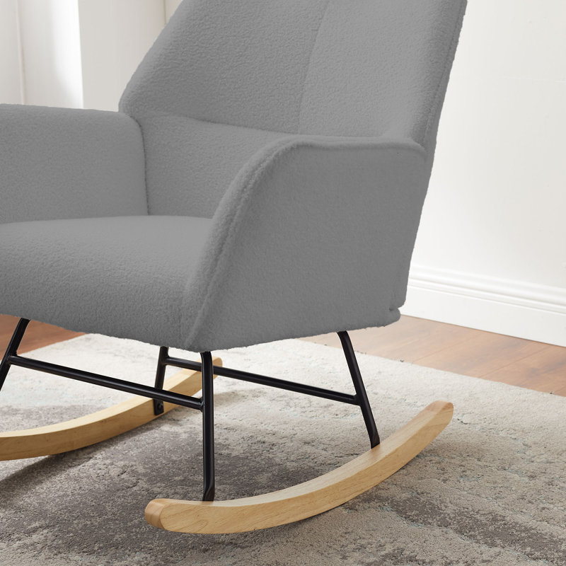 Centaur Noah 28.5" Wide Rocking Chair/Nursery Glider With Gray Wool ...