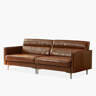 Ivy Bronx Anna 86.61 in. Two-person Sofa, Mid-century Modern Leather ...