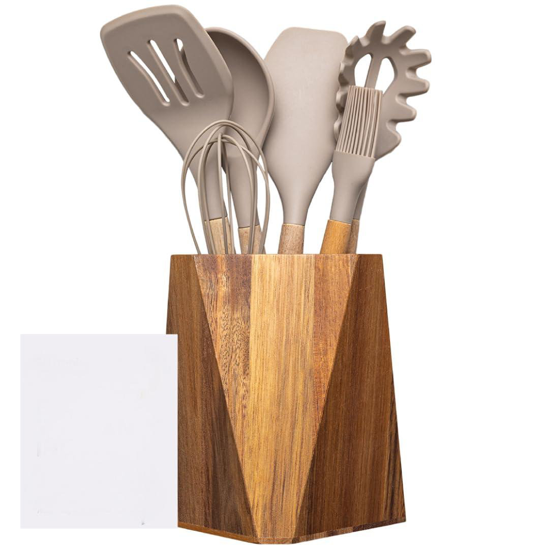 Loon Peak® Wooden Utensil Holder - Stylish Utensil Crock - Reliable ...