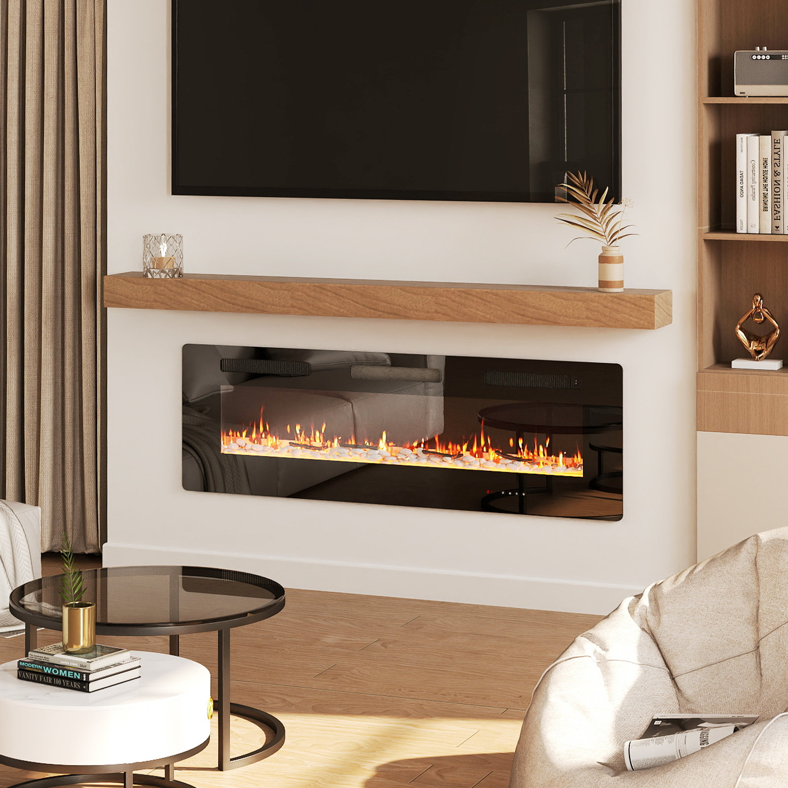 Symple Stuff Ajeataz 40" / 50" / 60" Insert Wall Mounted Electric ...