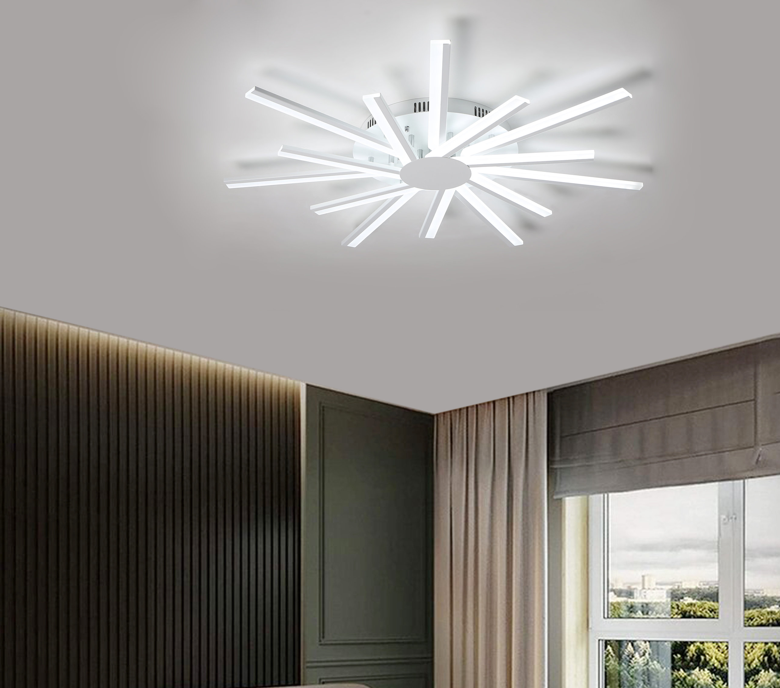 Brayden Studio Plafonnier encastré linéaire moderne 14 lumières Ithica ...