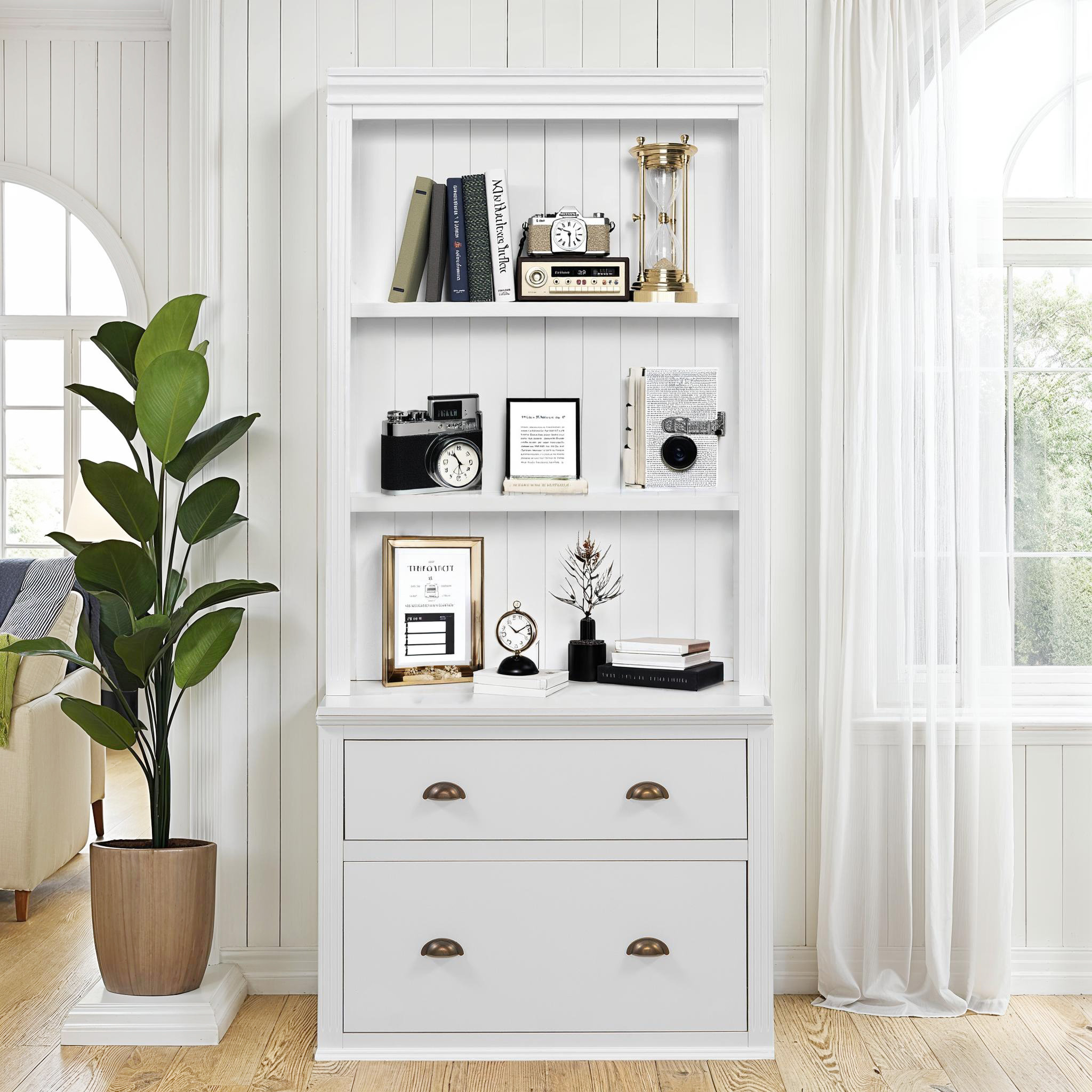 Red Barrel Studio Modern 83.4" Tall Bookcase, LED Lighting Bookcase ...