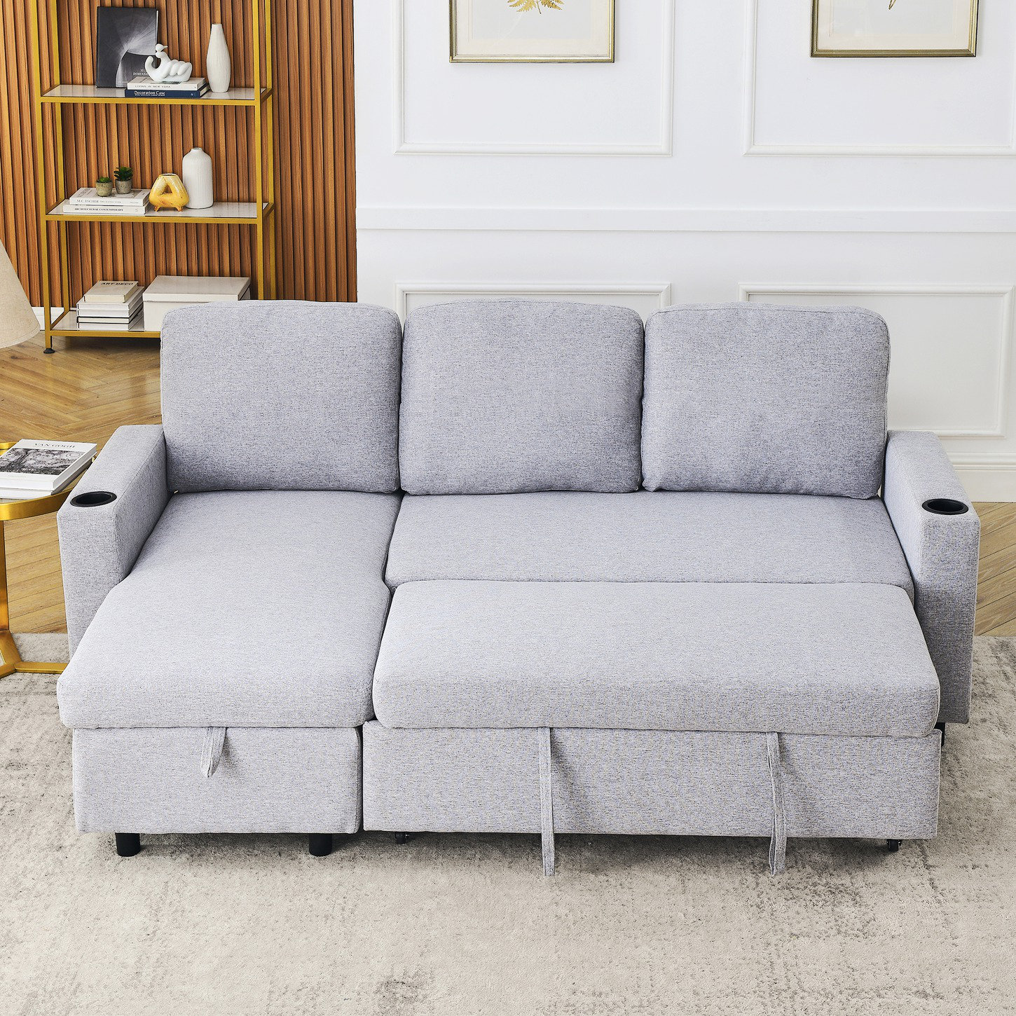 Latitude Run® Comfy Couch, Comfortable Sofa, L-Shaped Sofa With Pullout ...