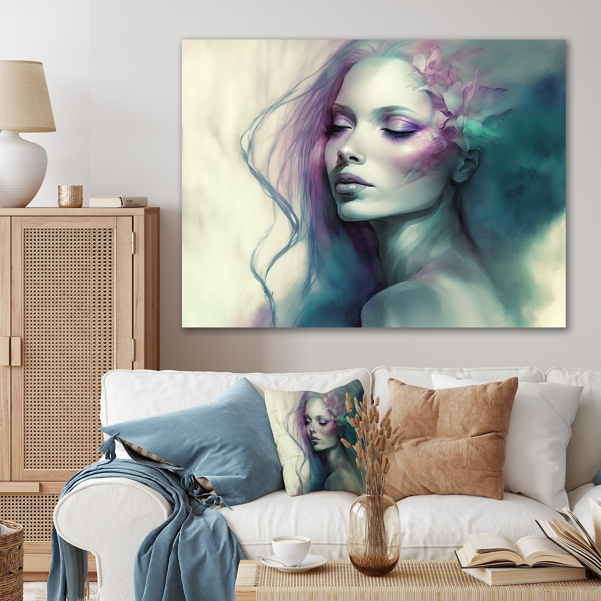 Red Barrel Studio® Groggan Mysterious Beauty Watercolor VII - Print on ...