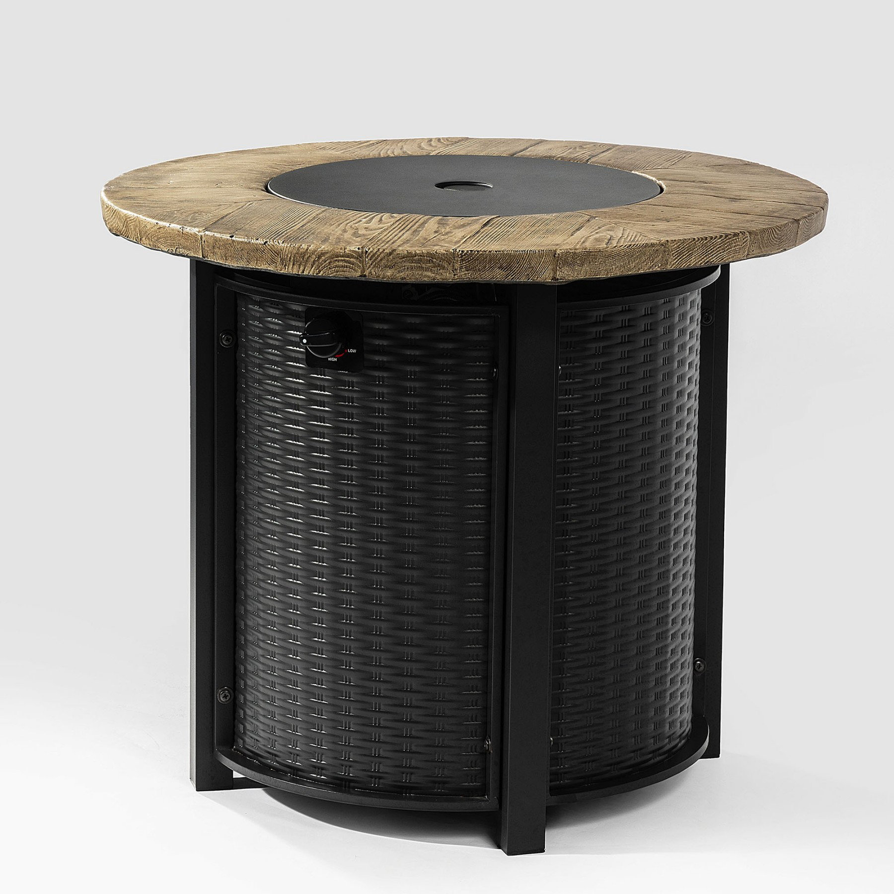 Red Barrel Studio® Round Fire Pit Table Propane Fire Table | Wayfair