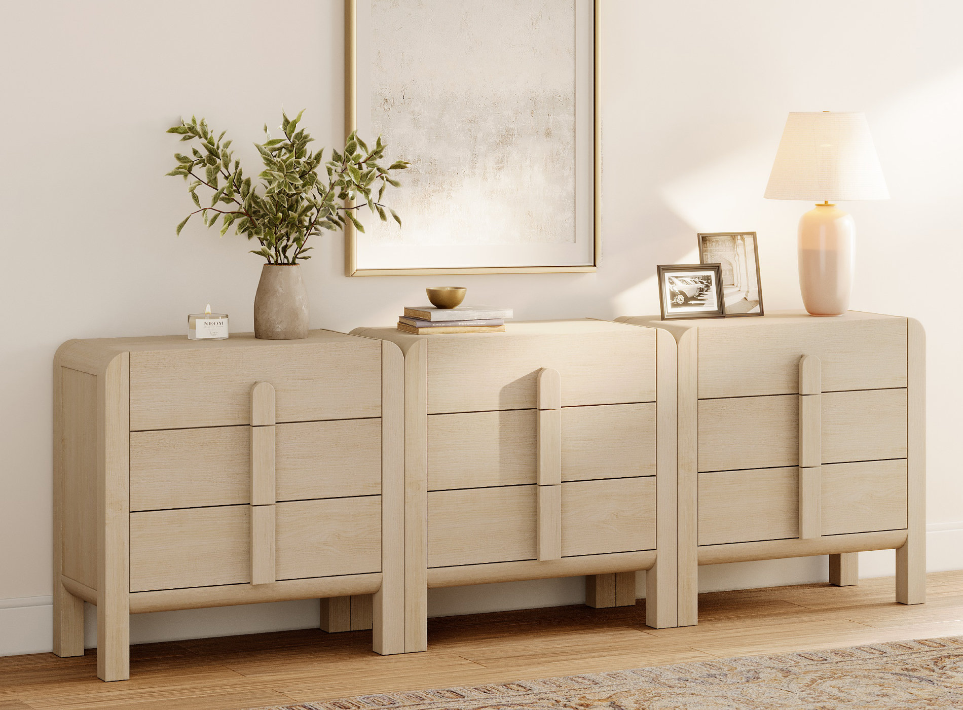 Ebern Designs Dresser For Bedroom, Mid Century Modern Chest Of Drawers With Storage, 9 Drawer ...