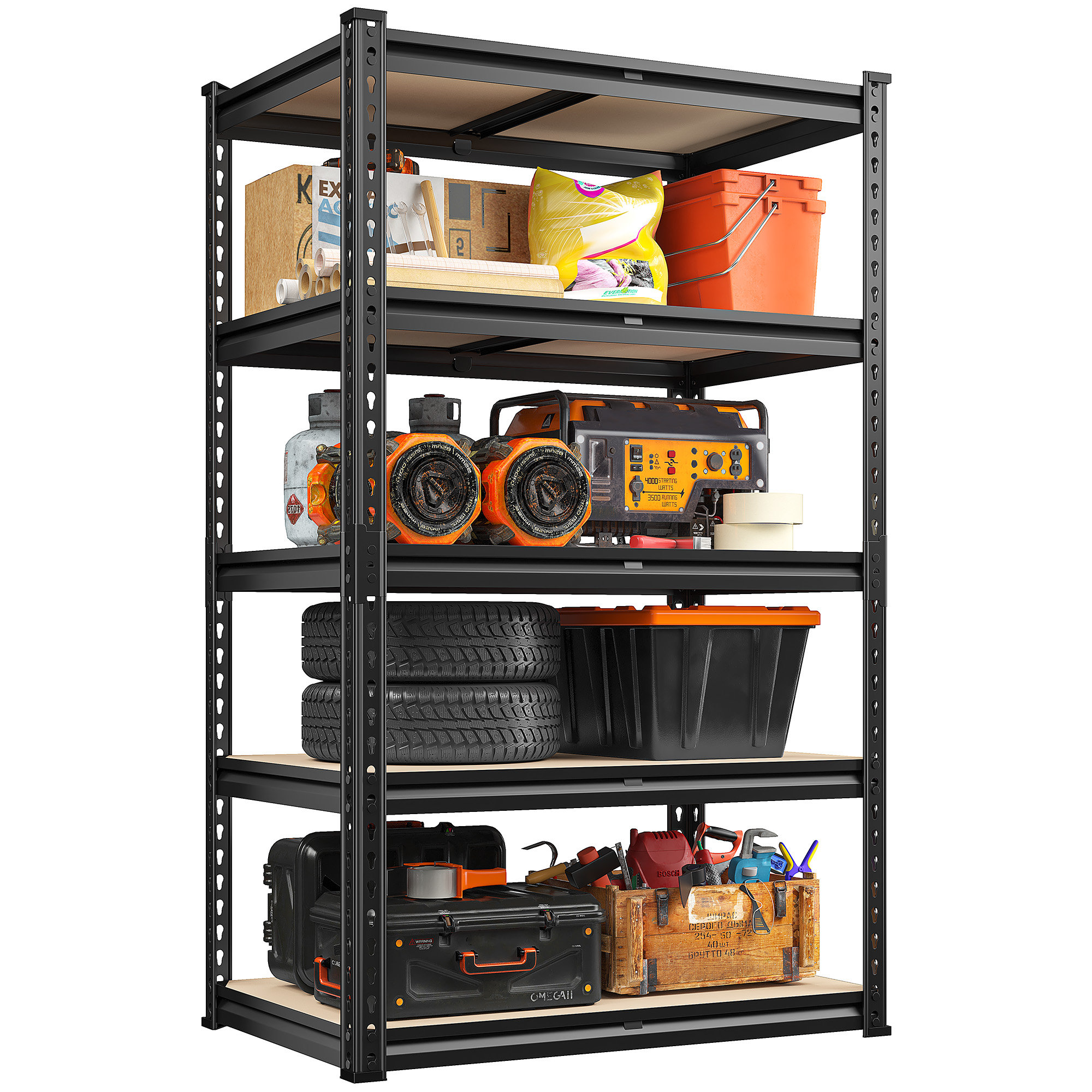 Ebern Designs 28" W Storage Shelving Adjustable Shelving Uint Heavy ...