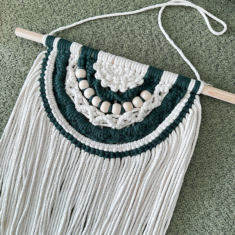 Dakota Fields Macrame Hand Woven Cotton Green Mandala Wall Hanging ...