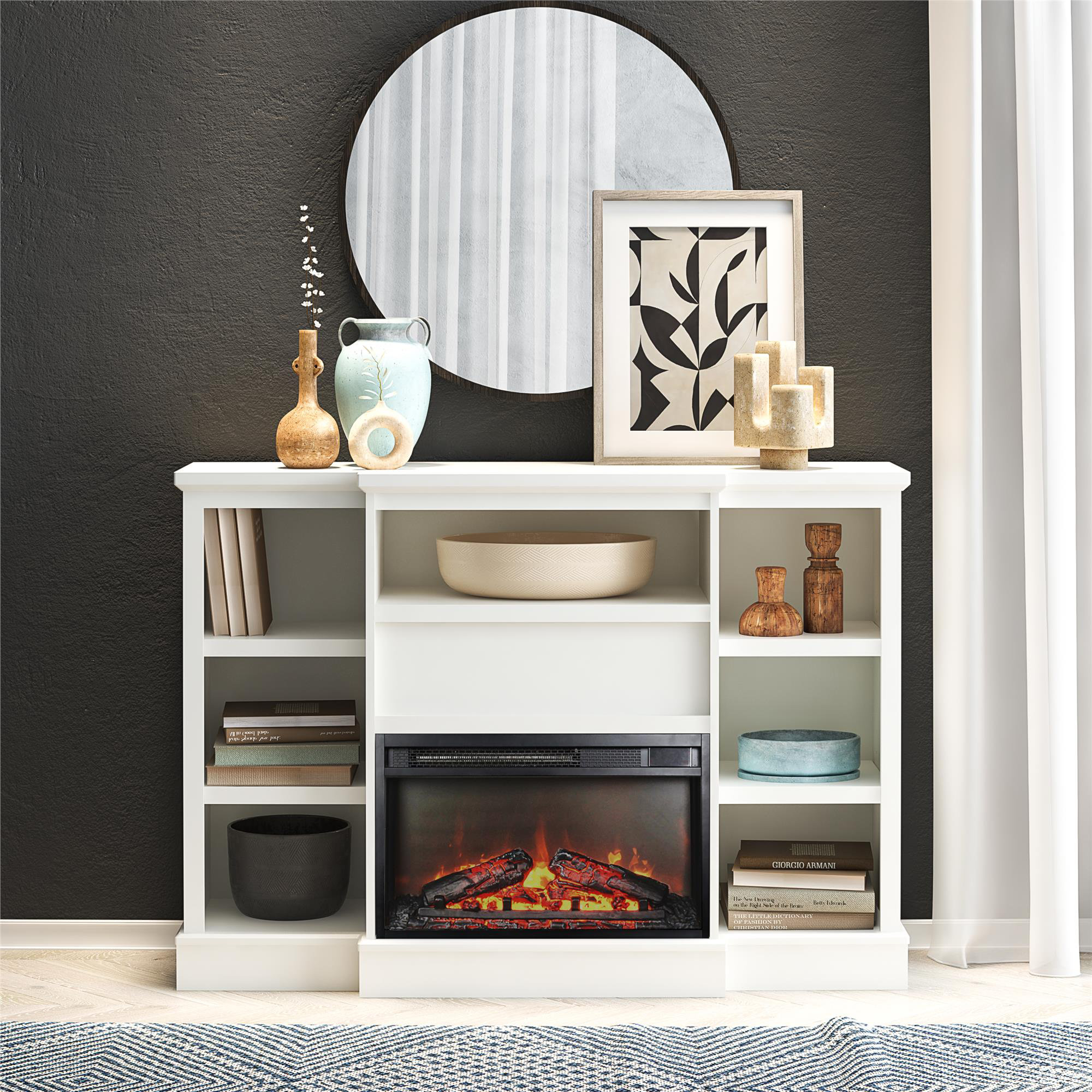 Symple Stuff Abiman Mantel with Electric Fireplace - Wayfair Canada