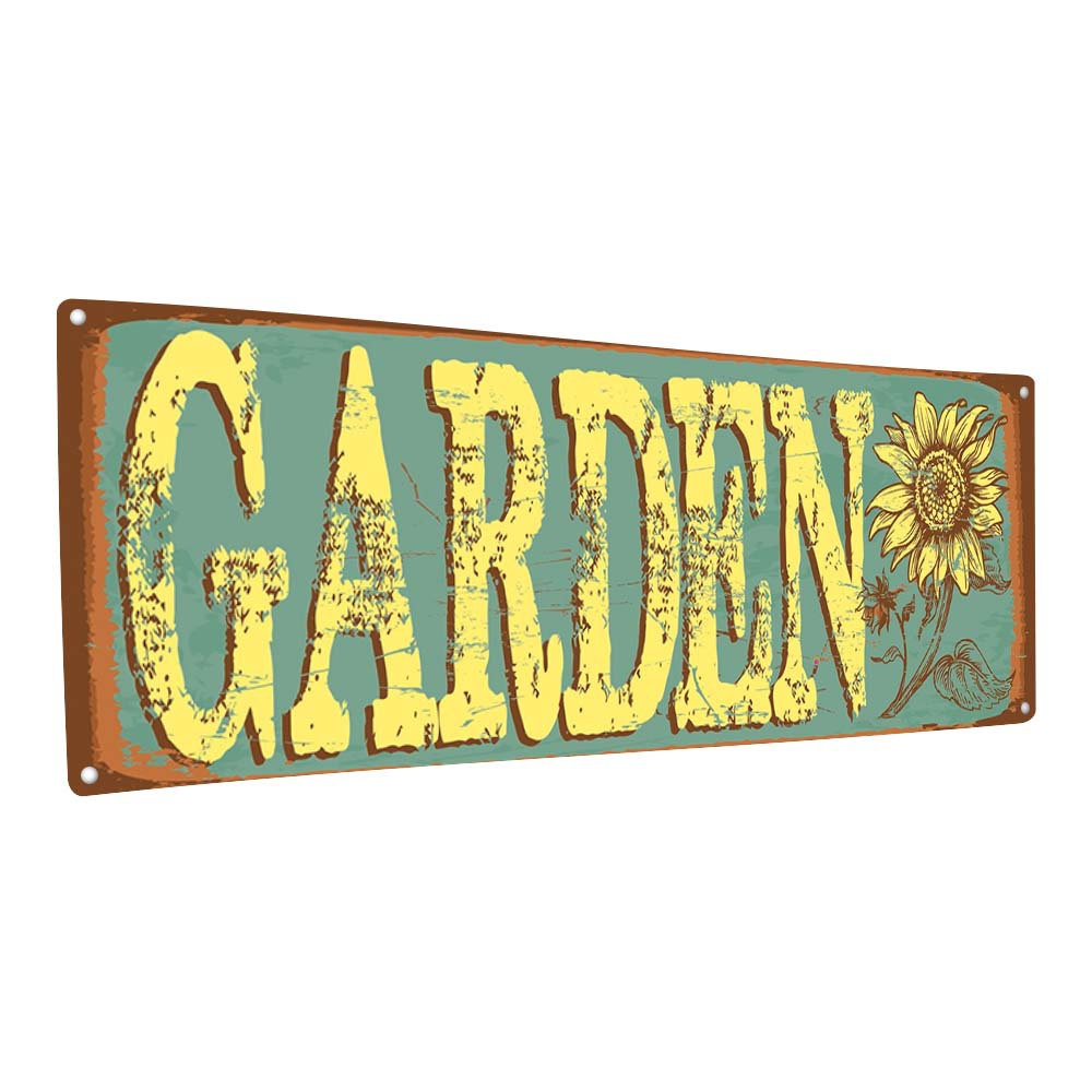 Bungalow Rose Distressed, Garden Sunflower Metal Sign On Metal Print ...